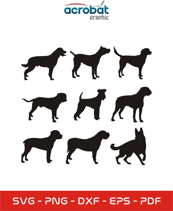 Dog Monogram Pack Dog SVG Dog Laser Cut Dog Silhouette Dog - Etsy