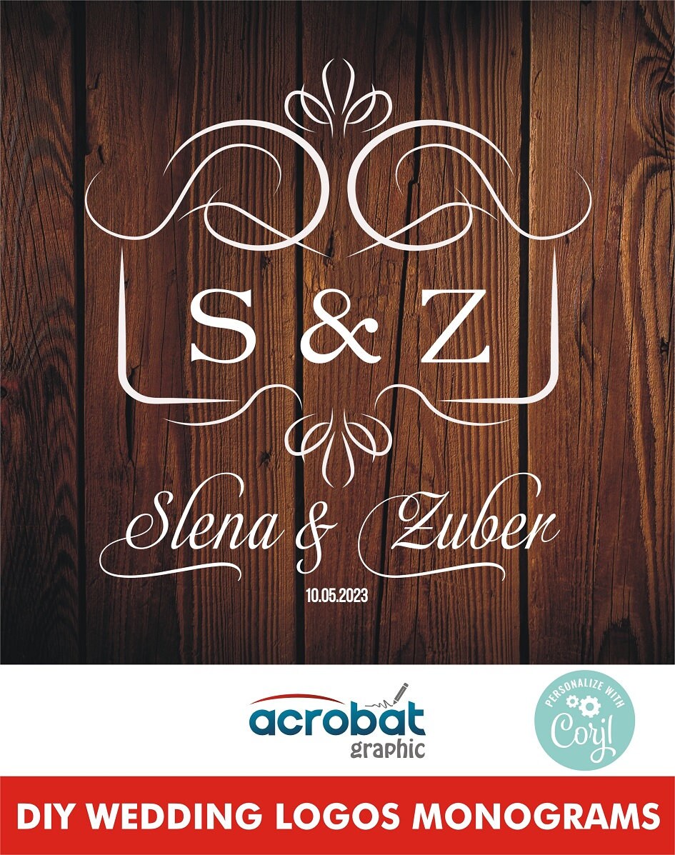 Editable Wedding Monogram, Invitation Logo, Wedding Logo, Wedding Stamp ...