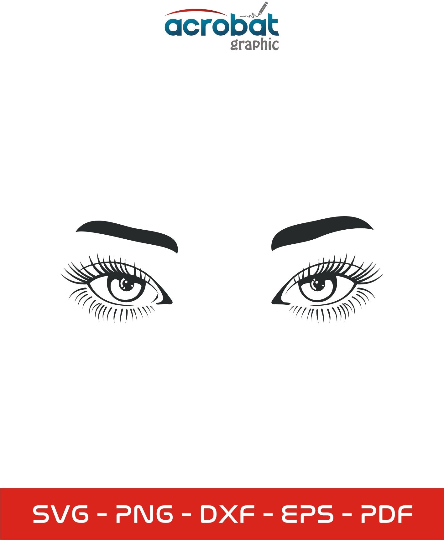 Eye Drawing, Eye Silhouette Monogram, Eye Print Laser Cut File, Eye ...