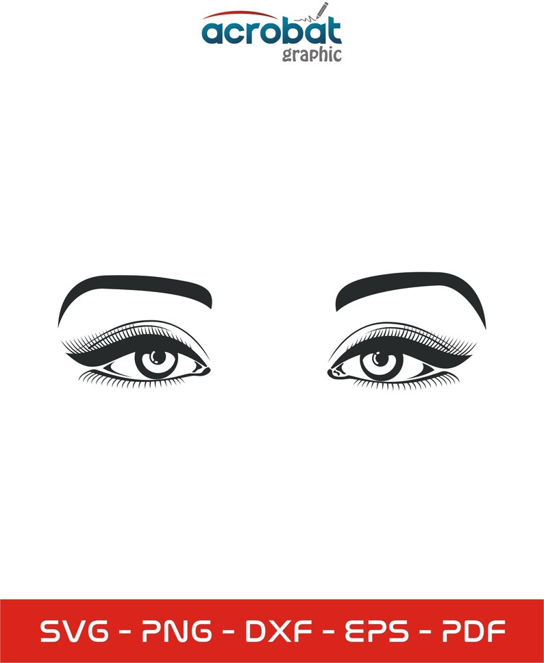 Eye Drawing, Eye Silhouette Monogram, Eye Print Laser Cut File, Eye ...