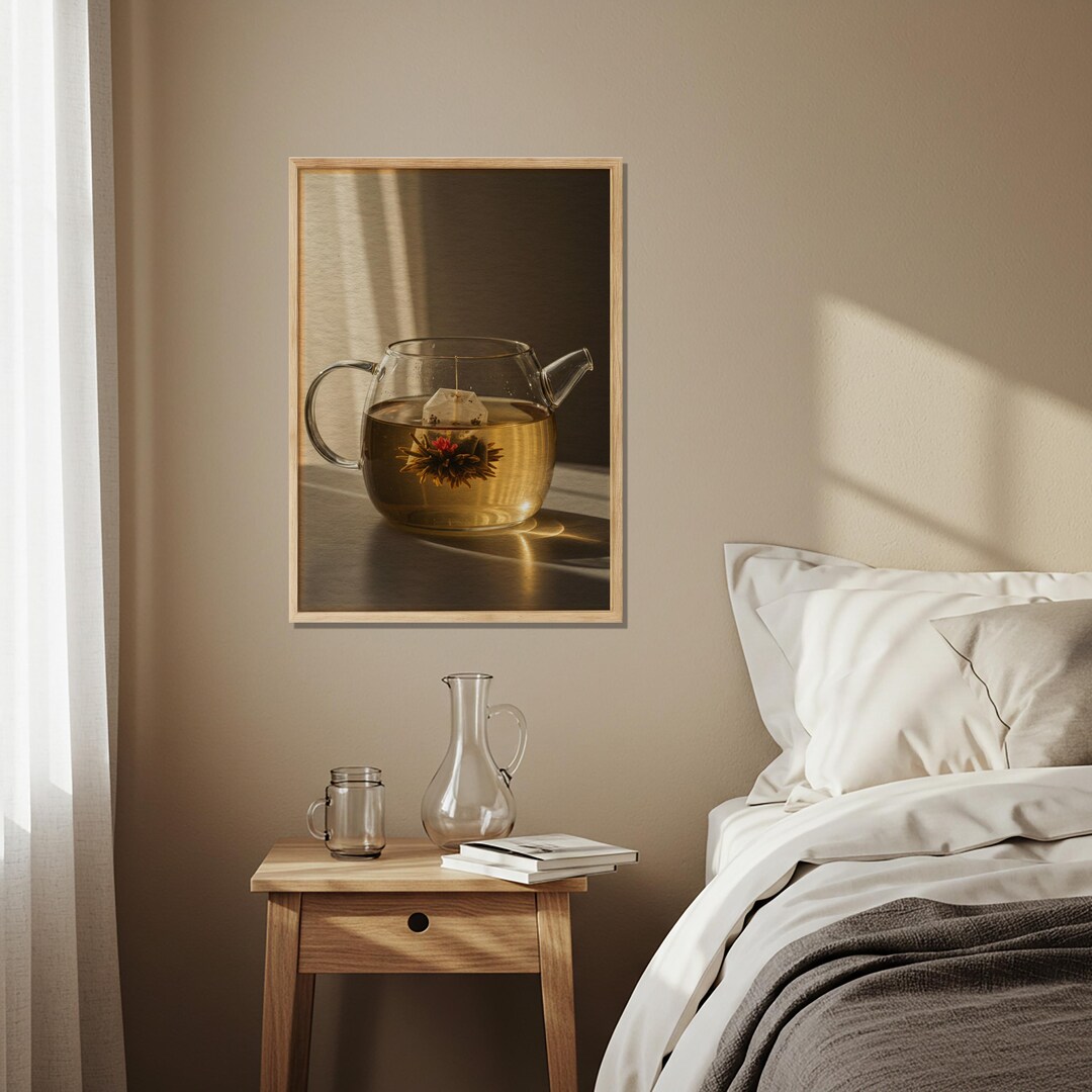 Tea Pot Wall Art, Surreal Blooming Flower Tea Decor, Dreamy Minimalist ...