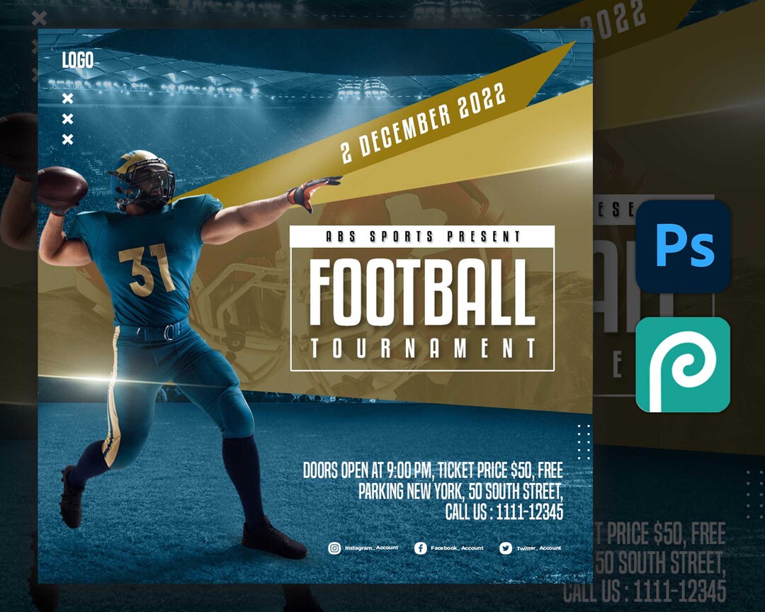 American Football Template, Super Bowl Flyer, Football Flyer, Nfl Flyer ...
