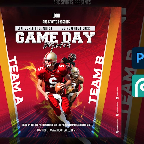 Football Match Flyer - Etsy