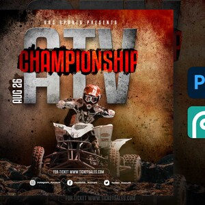 ATV Flyer, 4 Wheeler Invitation, Dirt Bike Race, Race Flyer, Atv ...