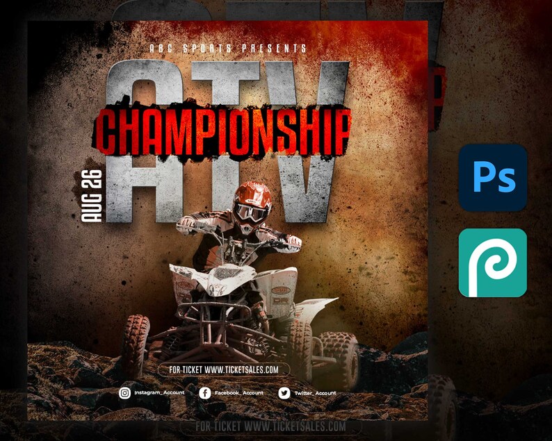 ATV Flyer, 4 Wheeler Invitation, Dirt Bike Race, Race Flyer, Atv ...