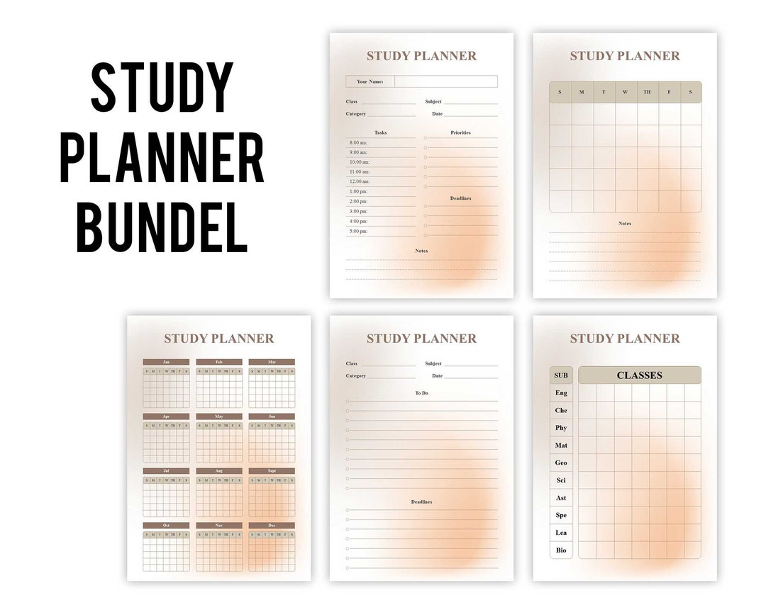 Monthly Planner Study Planner Student Planner Printable - Etsy