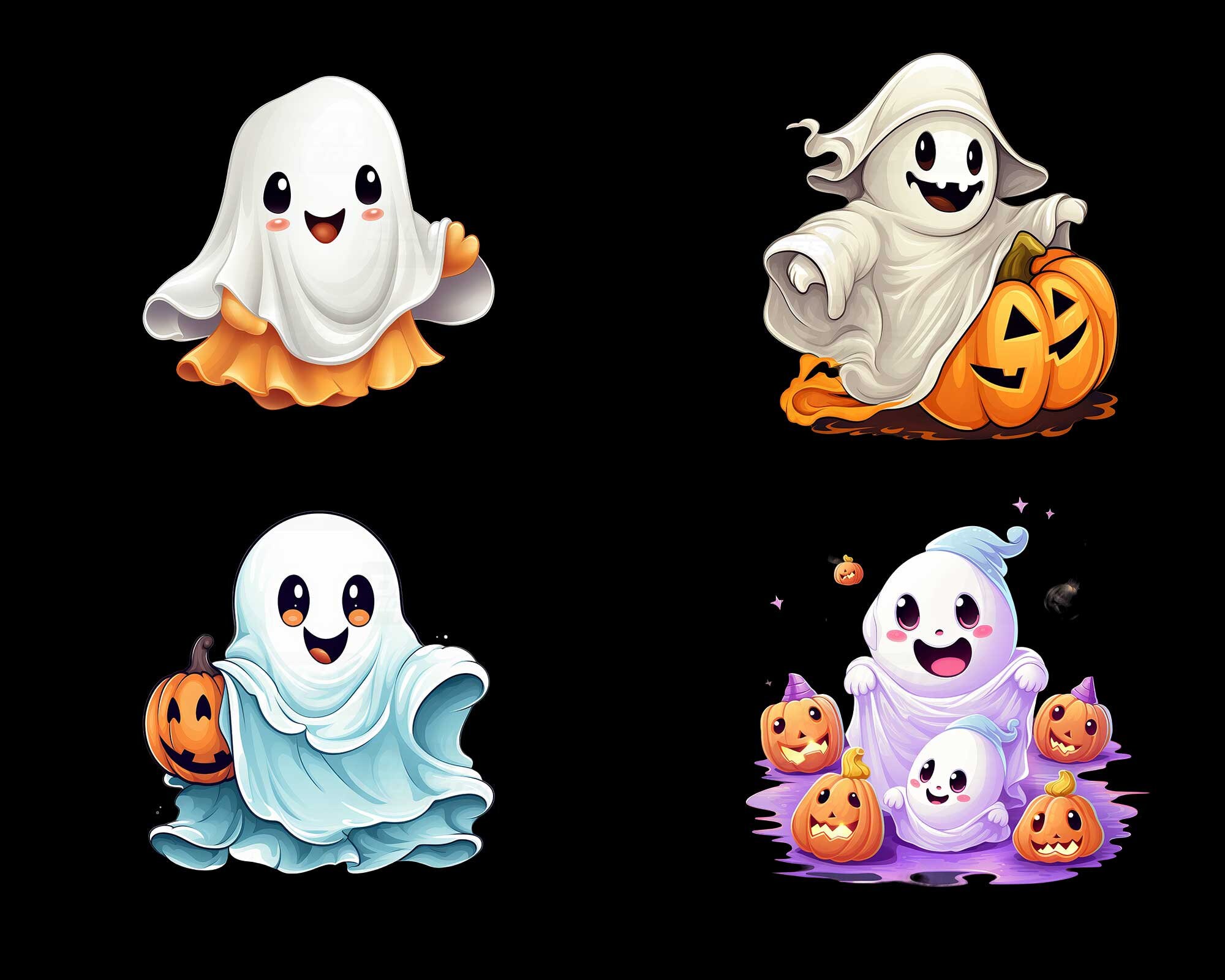 Cute Halloween Ghost Png Clipart Cute Ghost Printable Art - Etsy