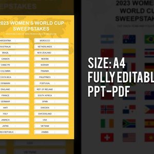 2023 Women's Fifa World Cup Sweepstake Kit Fifa 2023 - Etsy Canada