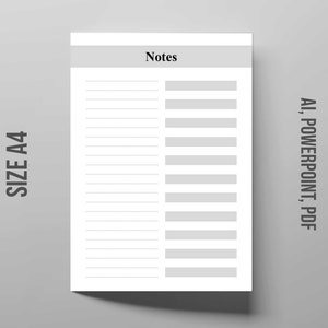 Blank Notes Printable Checklist Daily Planner Organizer - Etsy