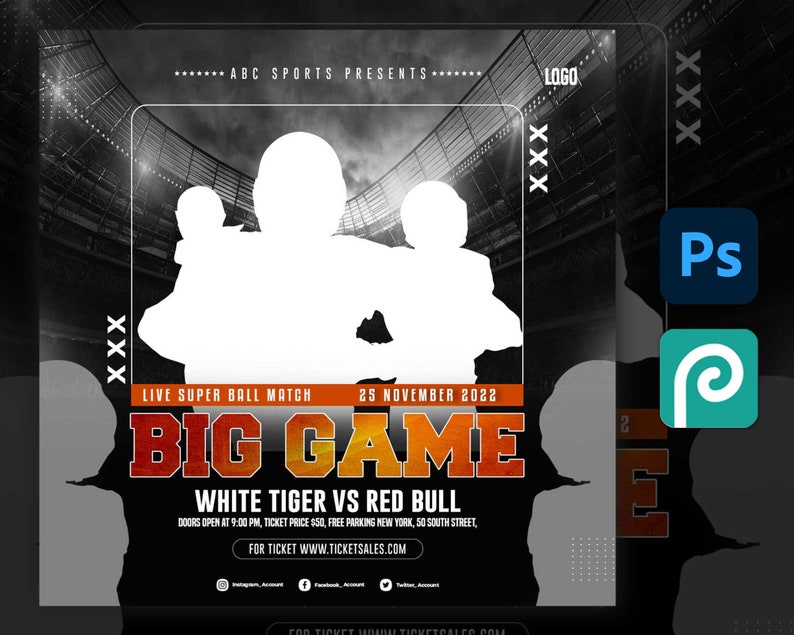 NFL American Football Template, Sportsflyer, American Football Flyer ...