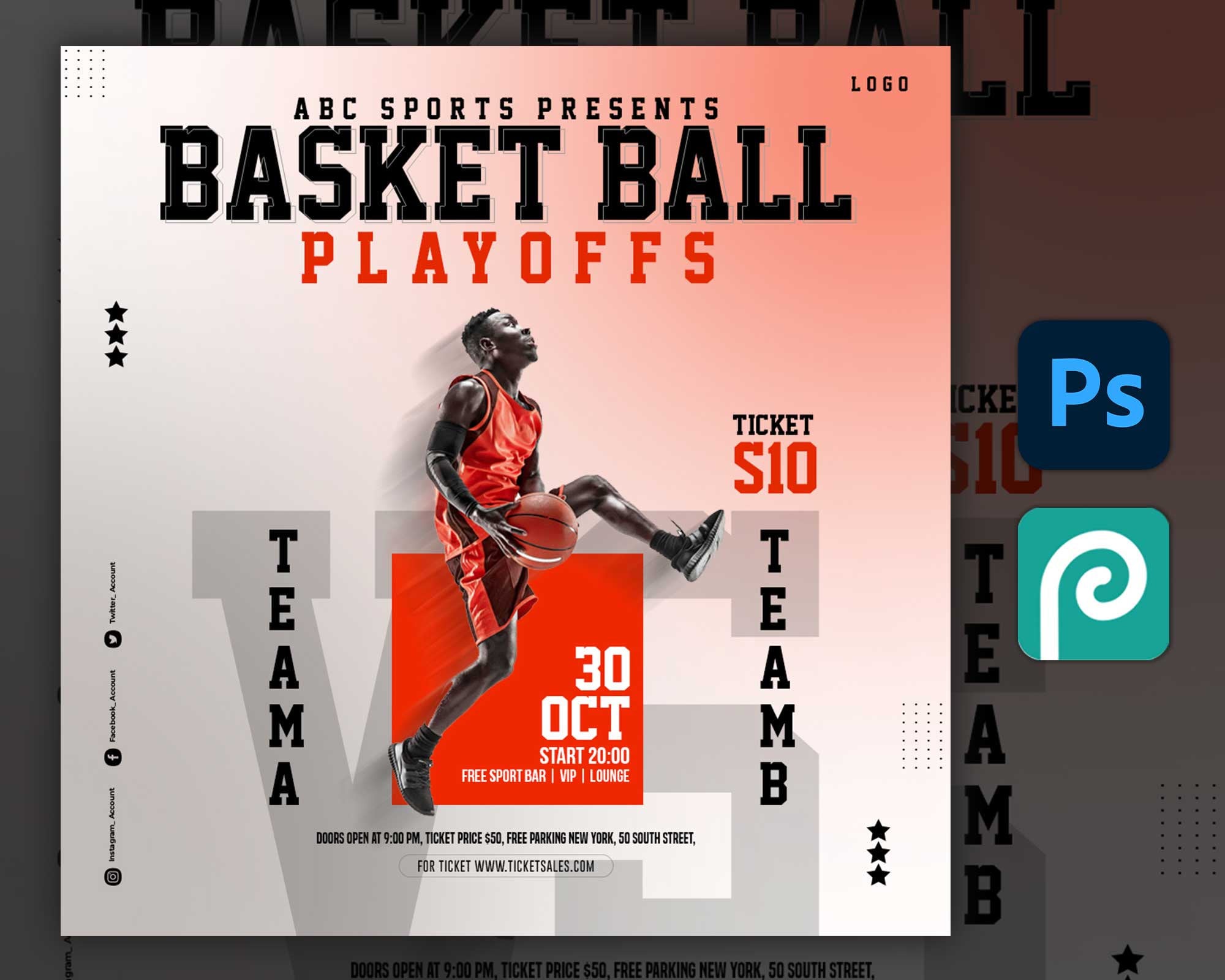 Basketball Flyer Template Basketball Match Game Day Flyer Basketball ...