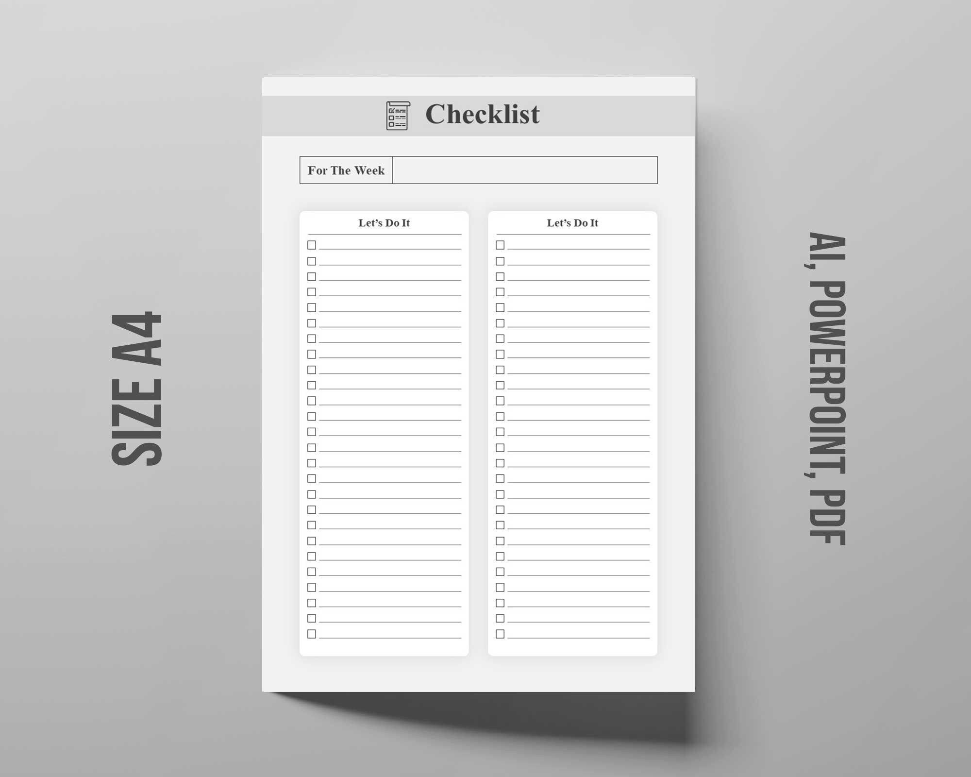 Blank Checklist, to Do List, Daily Planner, Printable Checklist ...