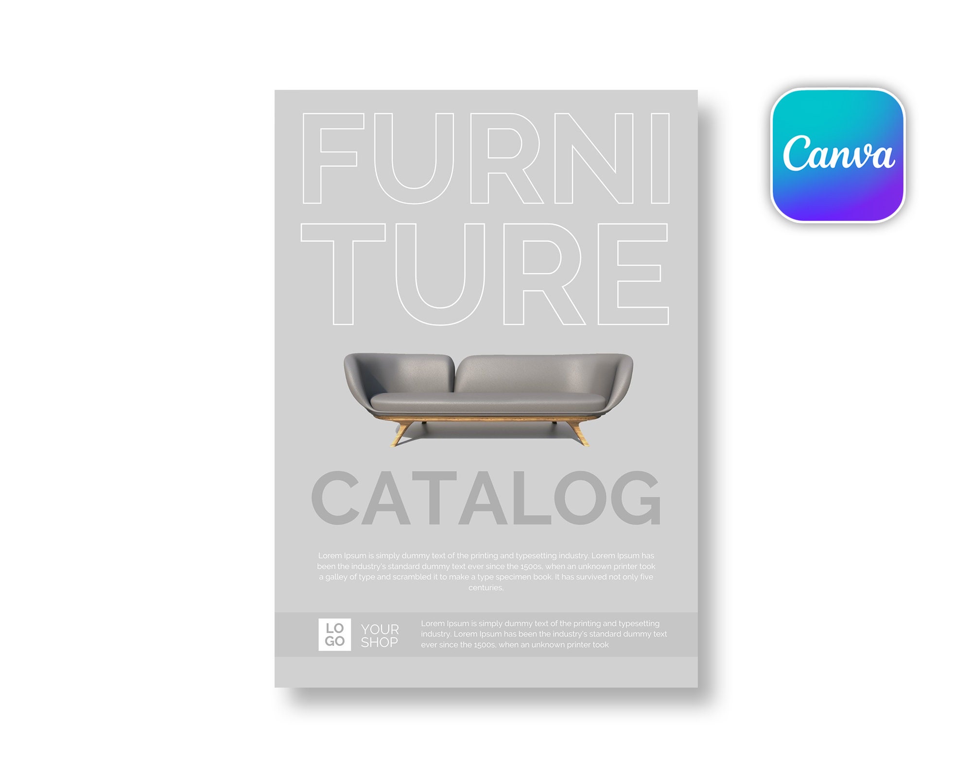 Furniture Product Catalog Canva Product Catalog Template A4 - Etsy