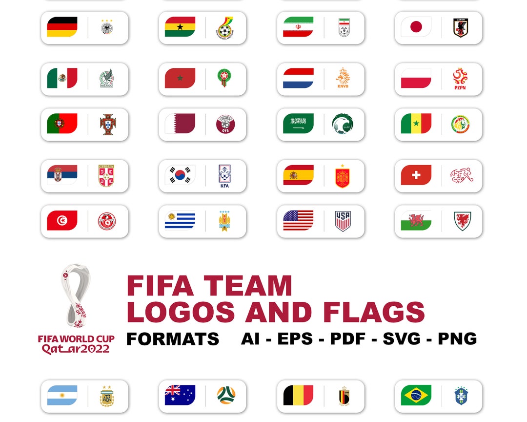 Katar Wm 2022 Team Flaggen & Logos Fifa Sport Flaggen Fifa - Etsy.de