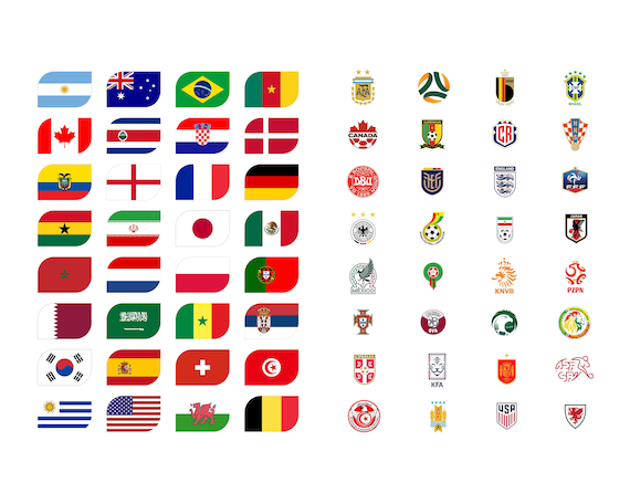 World Cup 2022 Teams Flags