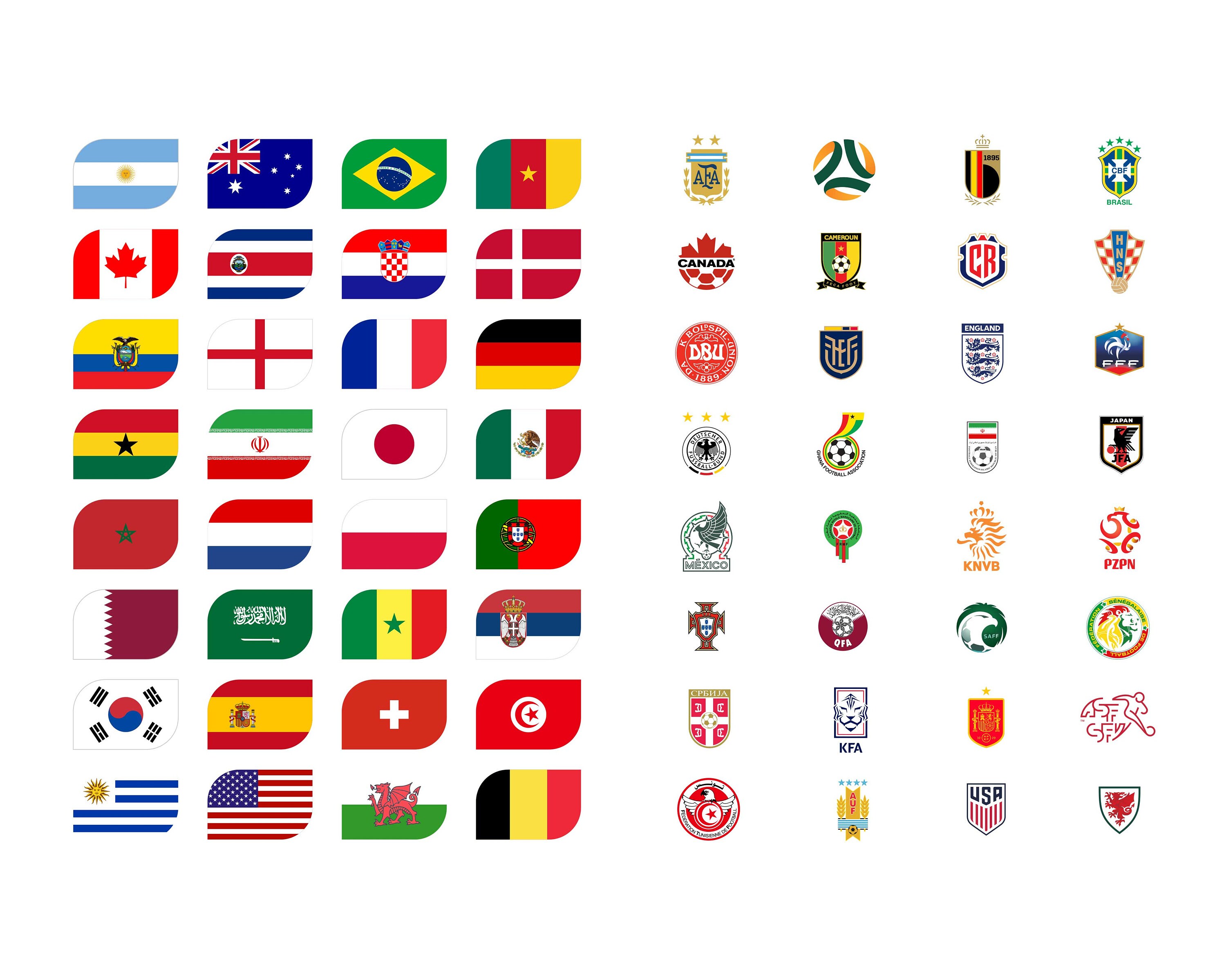 2022 Fifa World Cup Teams Flags