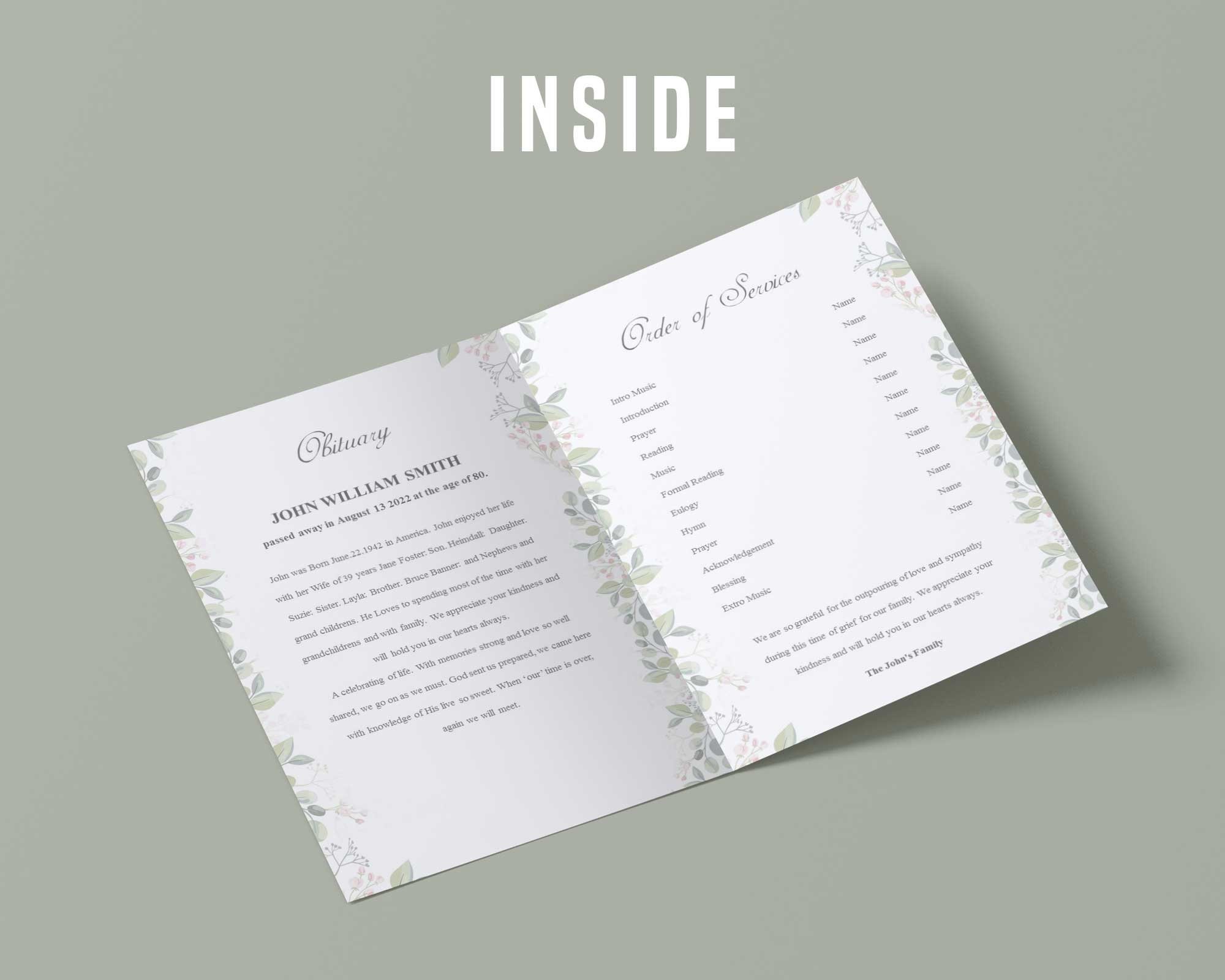 Professional Funeral Program Template, Funeral Program Template ...