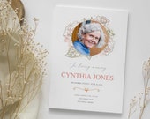 Floral Celebration of Life Template for Woman Funeral Program - Etsy
