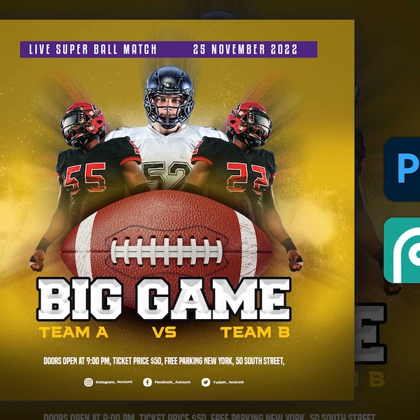 Football Match Flyer - Etsy