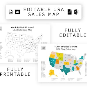 Coloring the States, USA Map, Editable USA Map, Powerpoint Template ...
