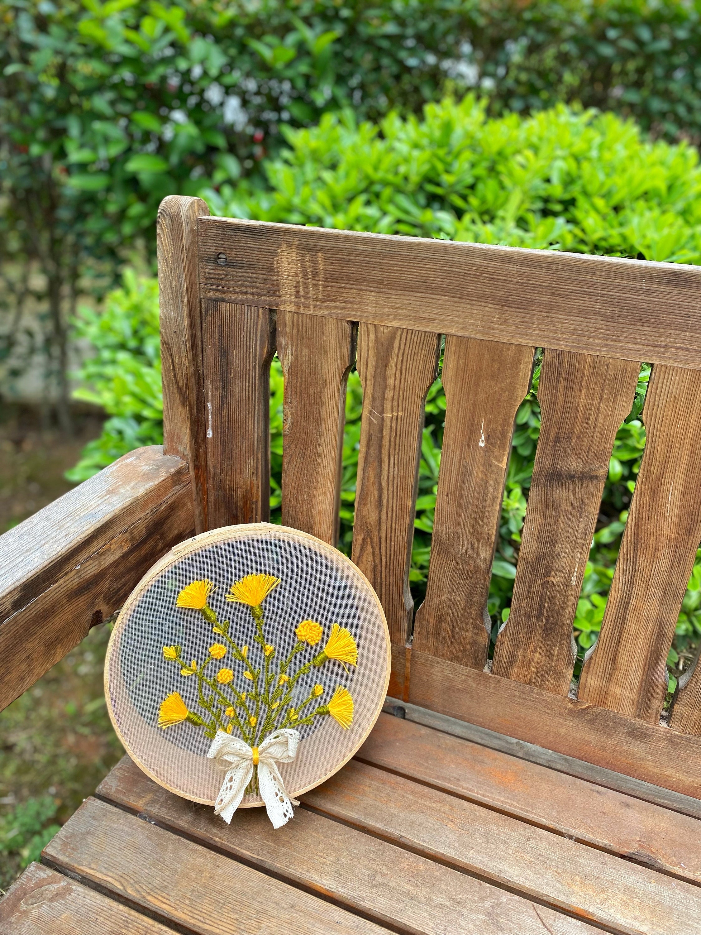 Embroidery Home Decor, Wall Hanging, Flour Sieve Wall Decor , Decorated ...