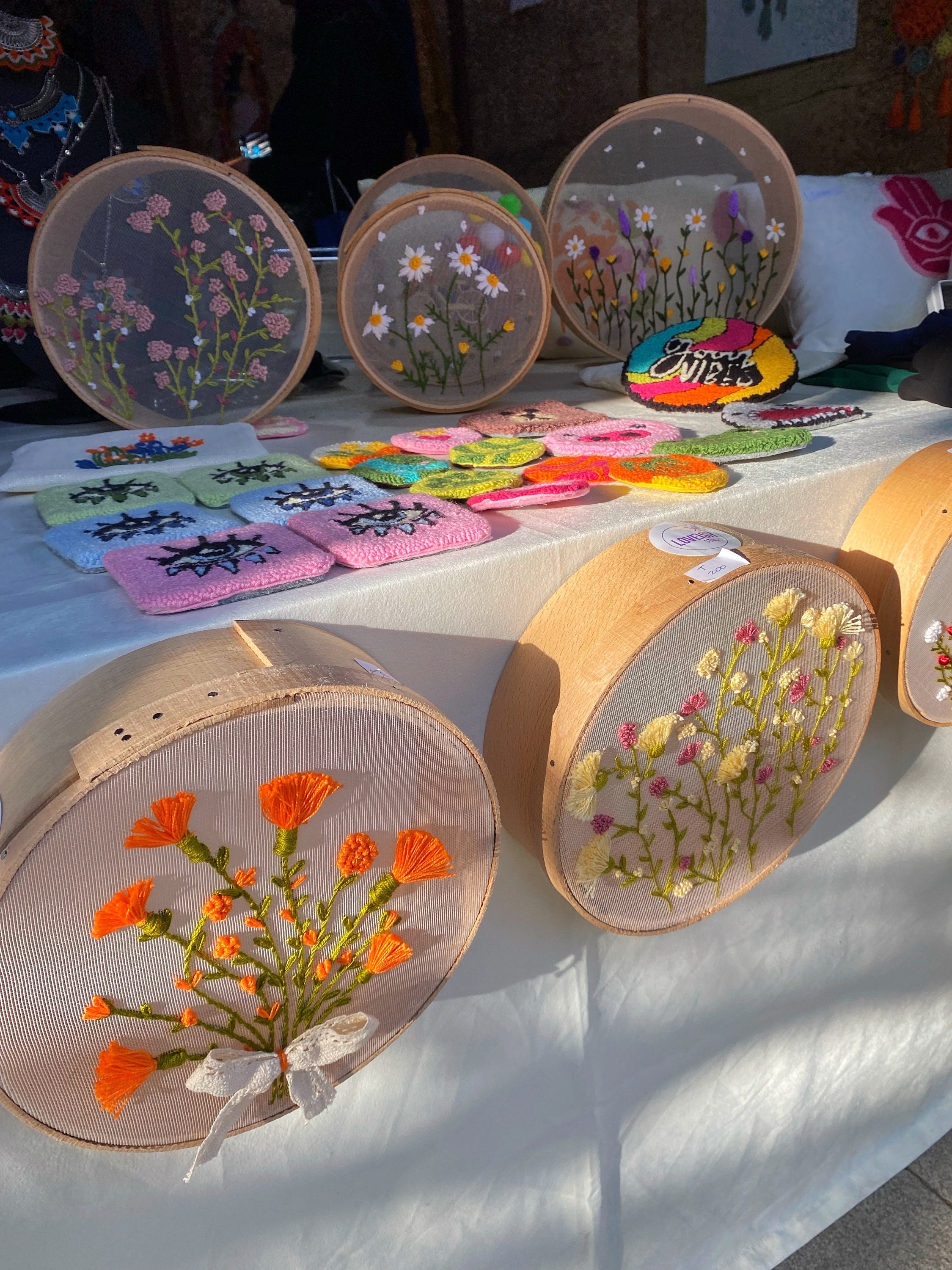 Embroidery Home Decor, Wall Hanging, Flour Sieve Wall Decor , Decorated ...