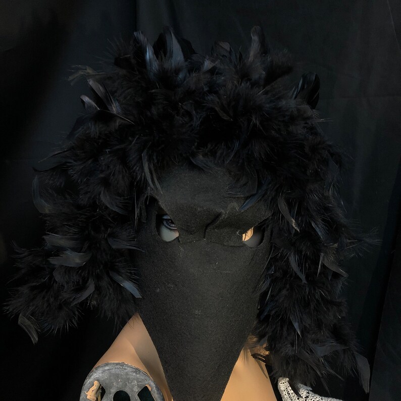 Plague Doctor Raven Mask Goth Raven Creepy Crow Mask Halloween ...