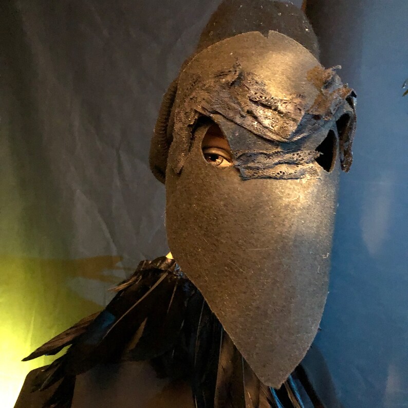 Plague Doctor Raven Mask Goth Raven Creepy Crow Mask Halloween ...