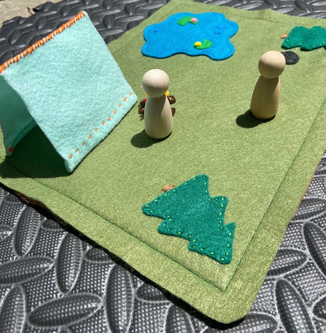 Camping Playscape/nature Felt Play Mat/small World Play Mat/imaginative ...