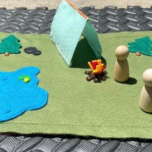 Camping Playscape/nature Felt Play Mat/small World Play Mat/imaginative ...