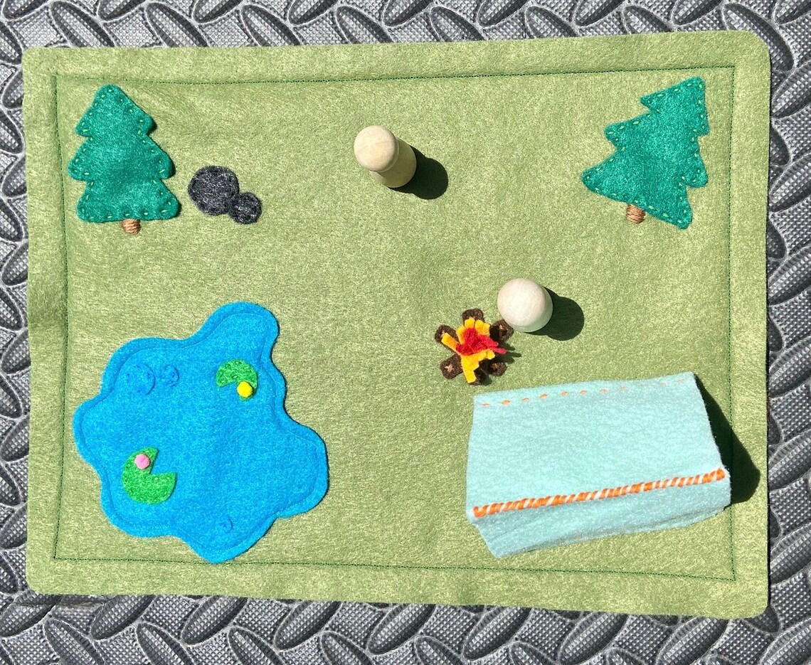 Camping Playscape/nature Felt Play Mat/small World Play Mat/imaginative ...