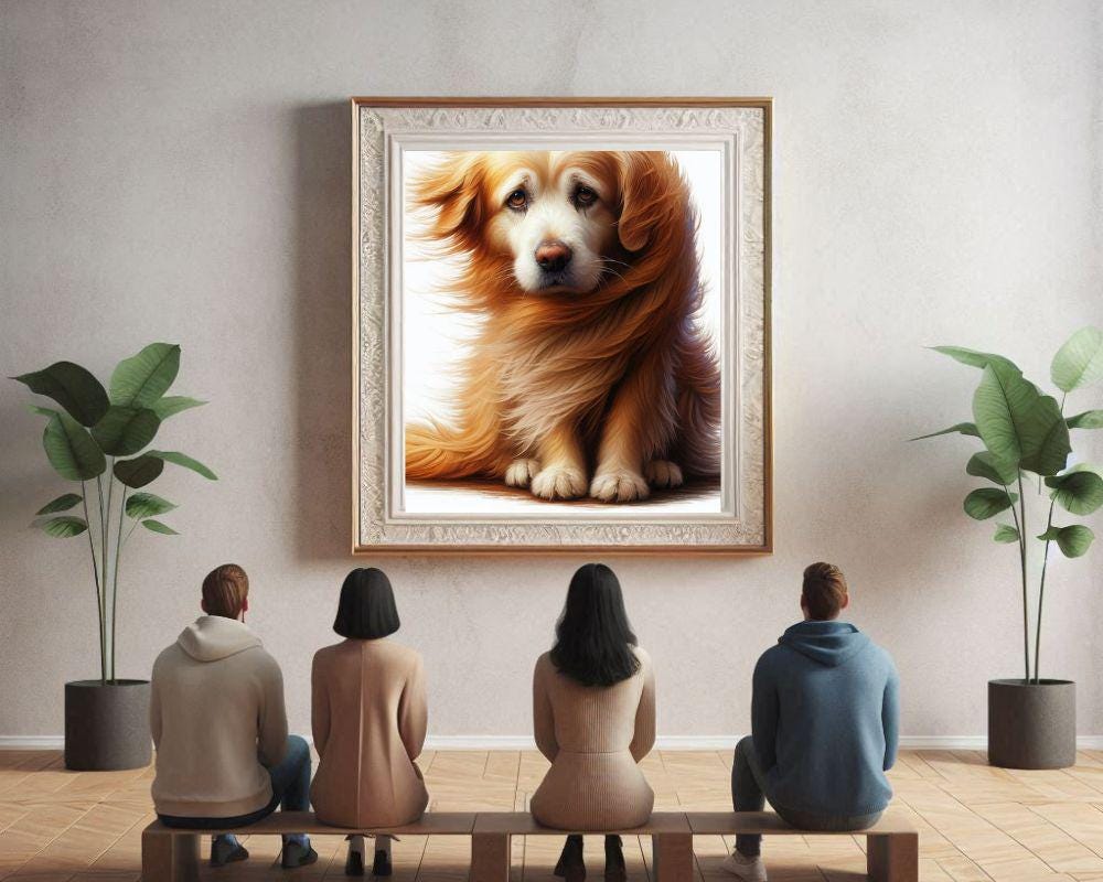 Sad Dog Watercolor Wall Art, Custom Pet Portrait, Pet Portrait From ...