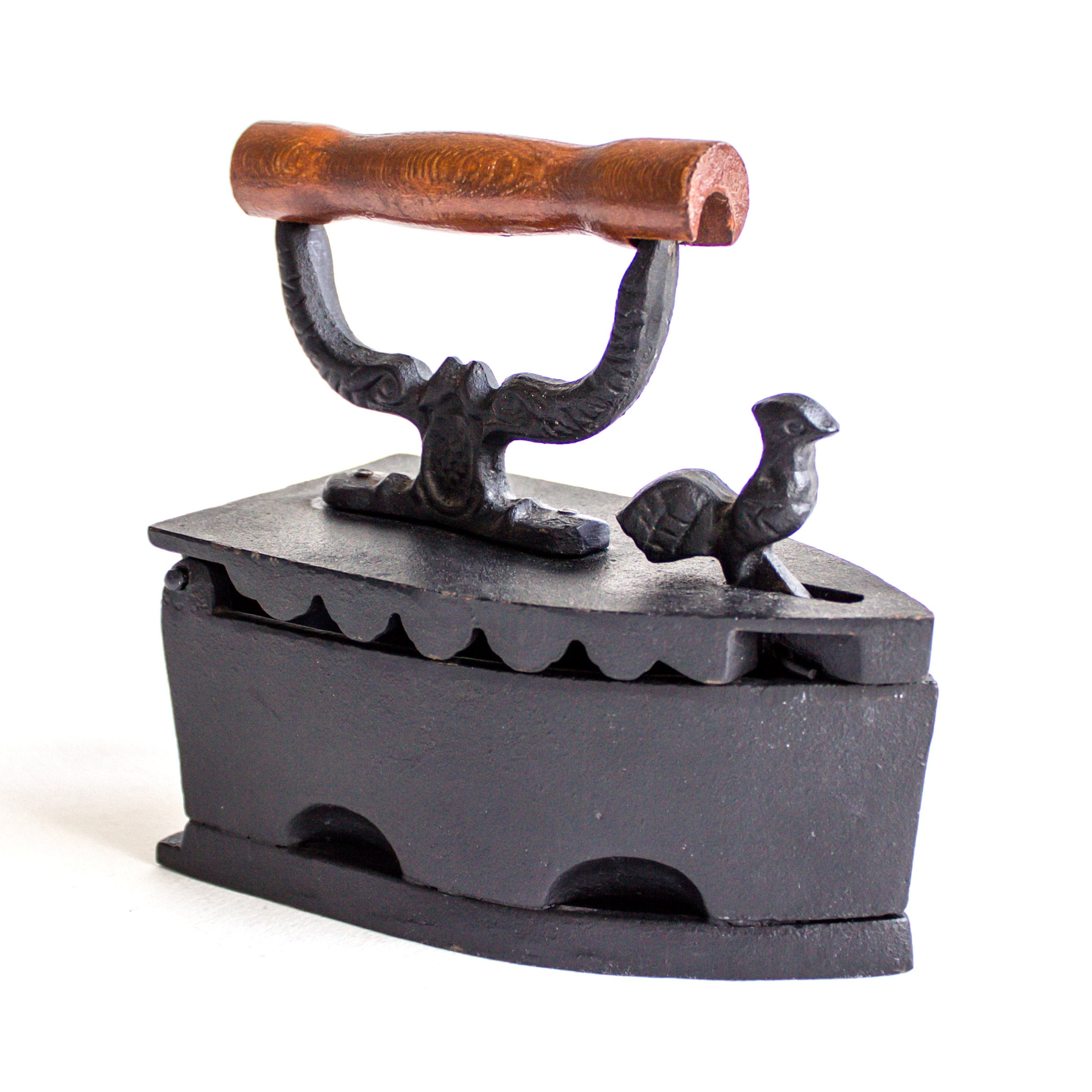 Vintage Antique Coal Fired Clothes Iron Hand Forged Cast Iron Made in ...