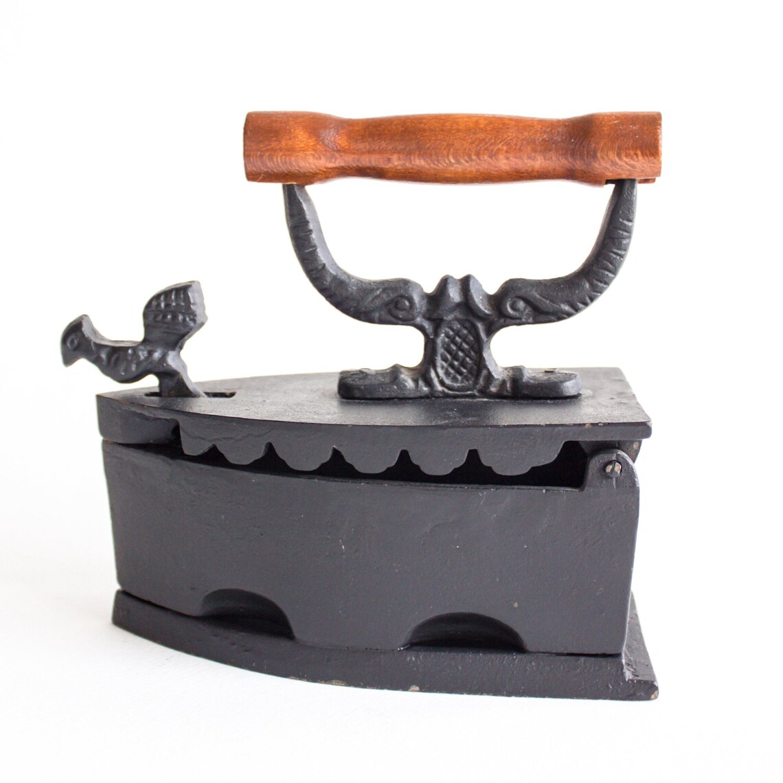 Vintage Antique Coal Fired Clothes Iron Hand Forged Cast Iron Made in ...