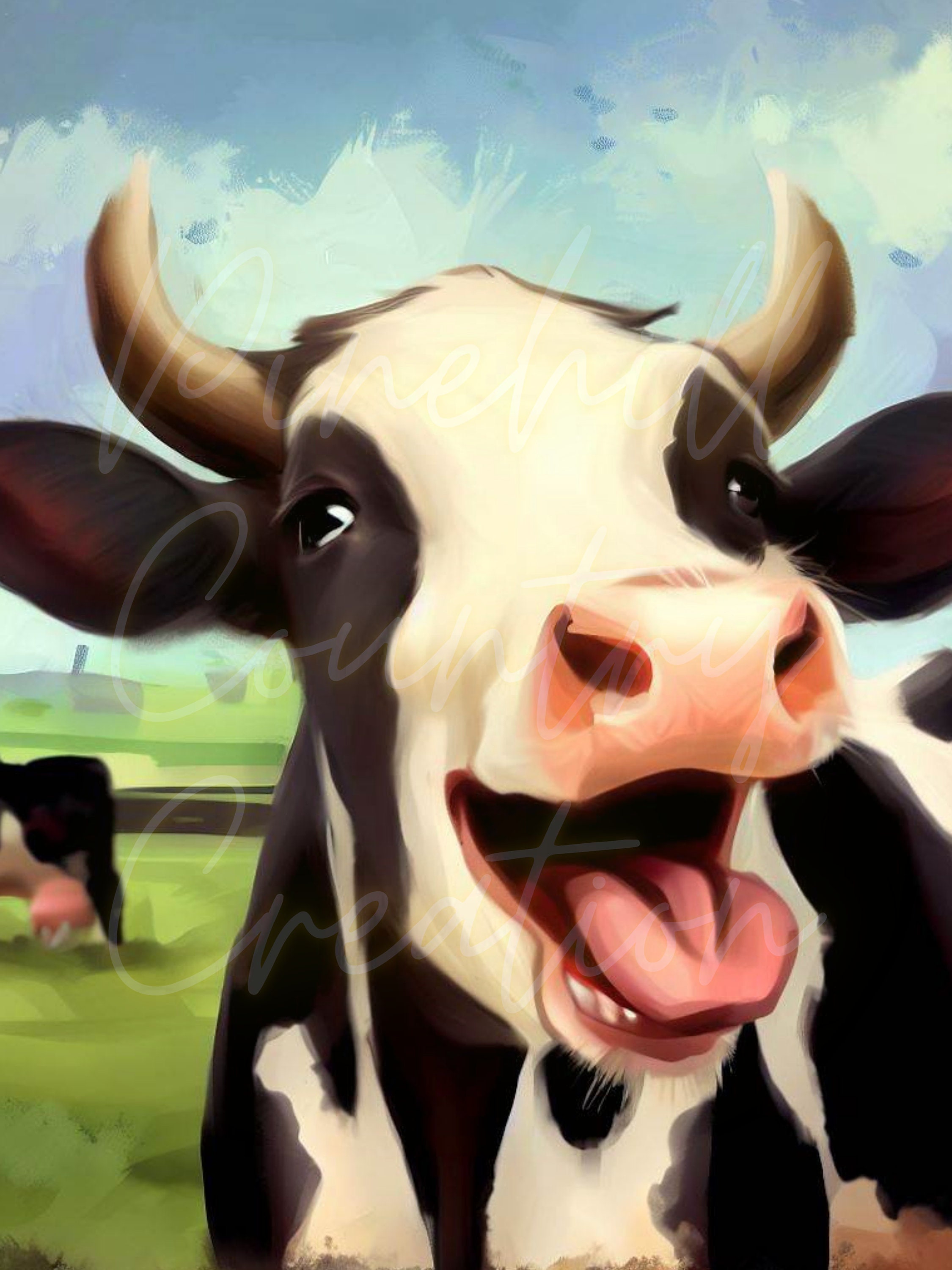 Laughing Cows Prints, Funny Farm Cows, Smiling Cow, Happy Heifer ...