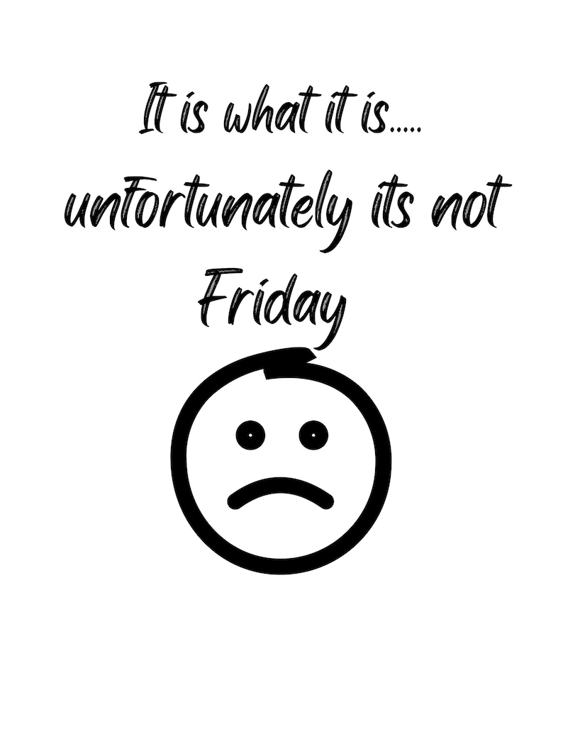 It is What It is Unfortunately It's Not Friday Sarcastic Funny Quotes ...