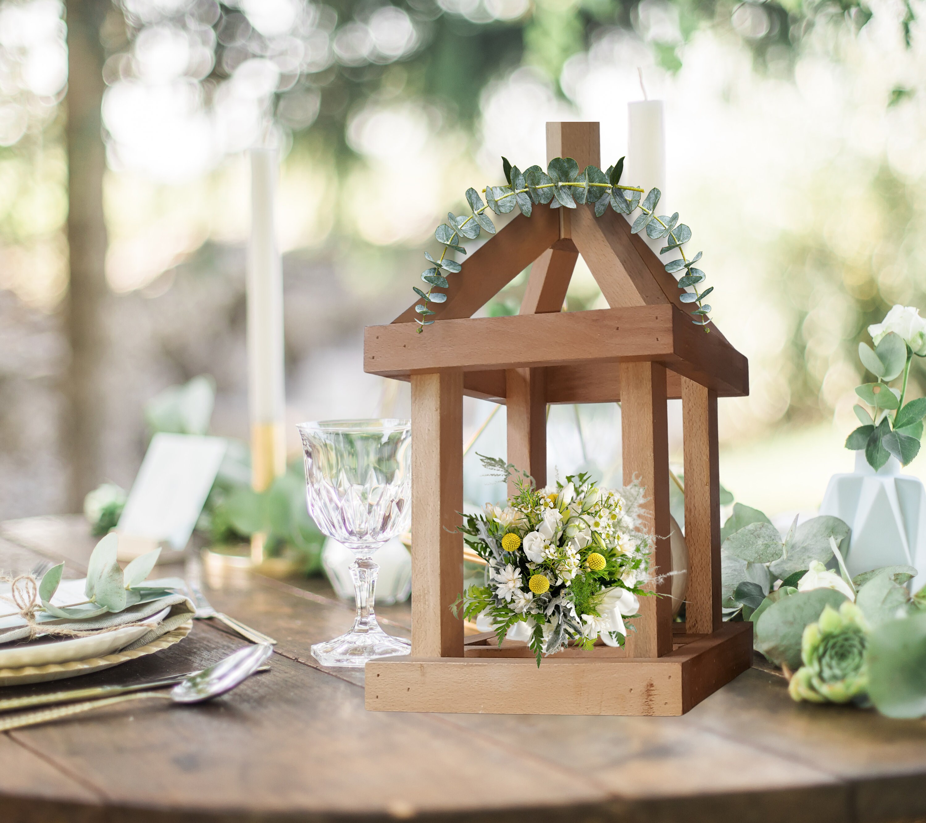 Large Reclaimed Wood Lanterns, Cottage Core Wedding Centerpieces ...