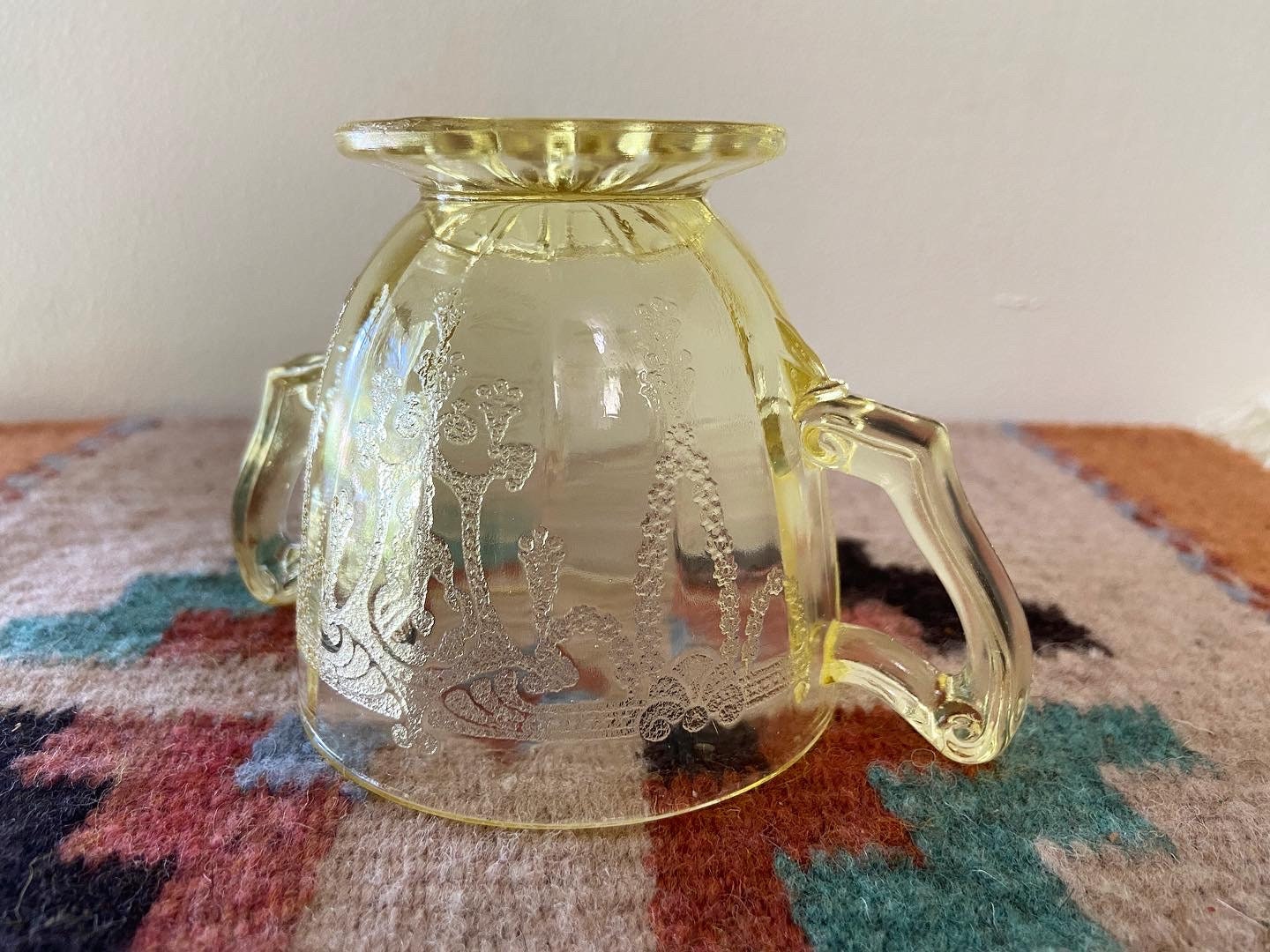 Anchor Hocking Depression Glass Yellow Sugar Bowl - Cameo Pattern - Etsy