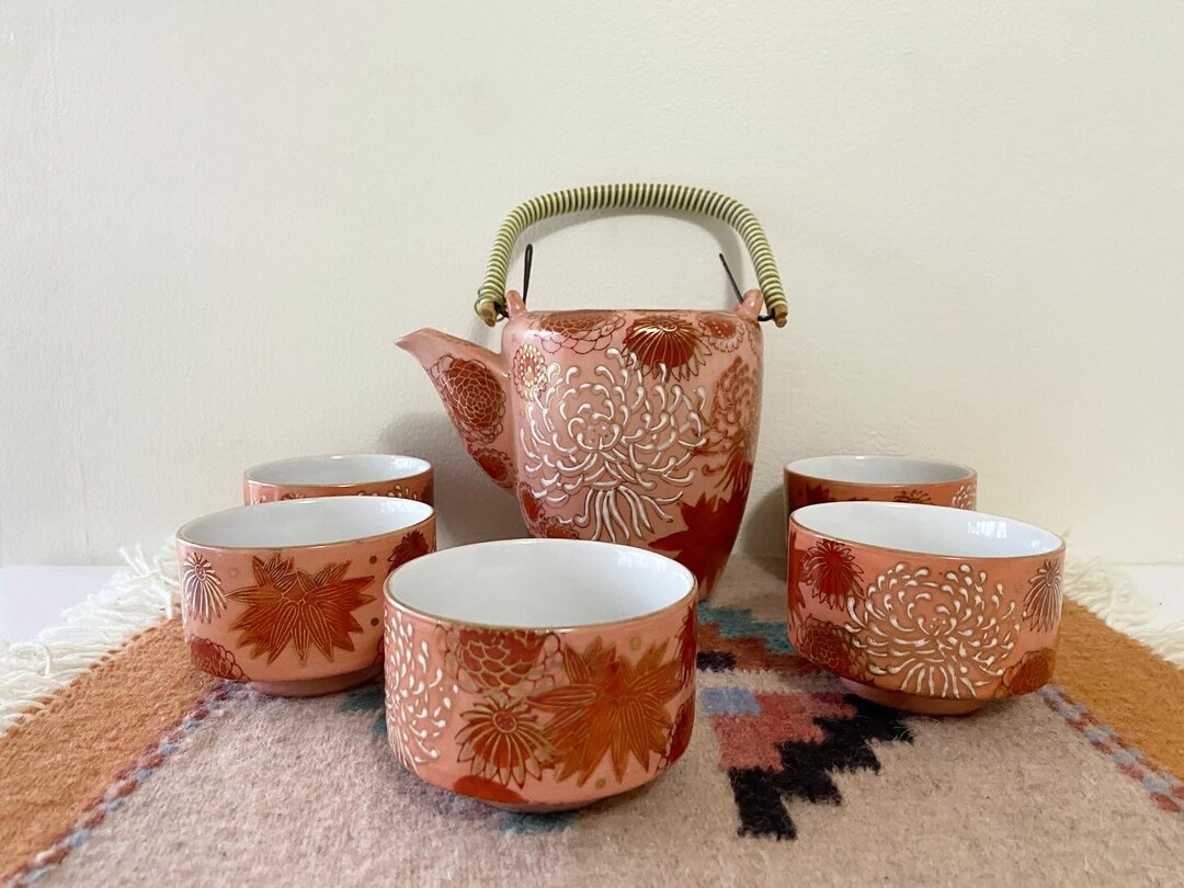 Vintage Japanese Kutani Imperial (K-14) Ware 6 Piece Tea Set - Hand ...