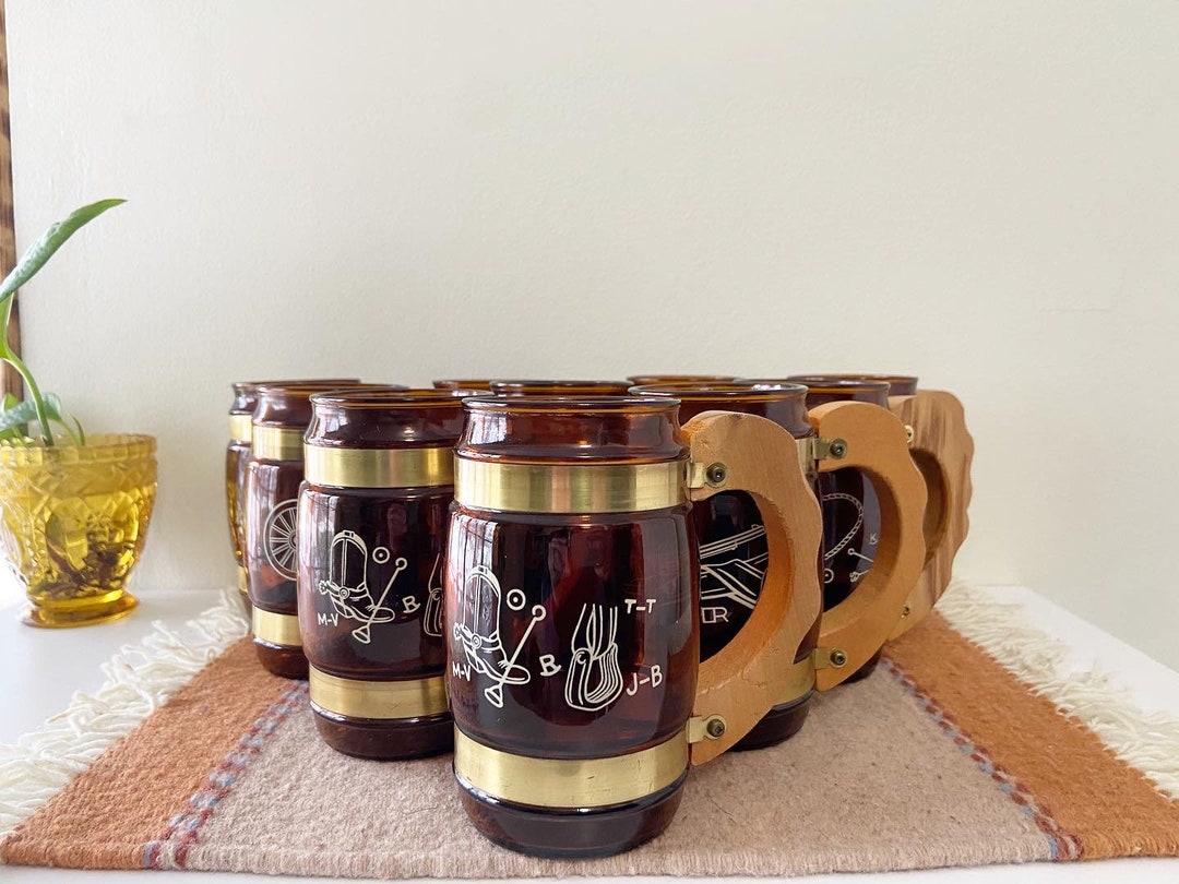 Vintage Siestaware Cowboy Western Glass Barrel Mugs - Set of 10 - Etsy