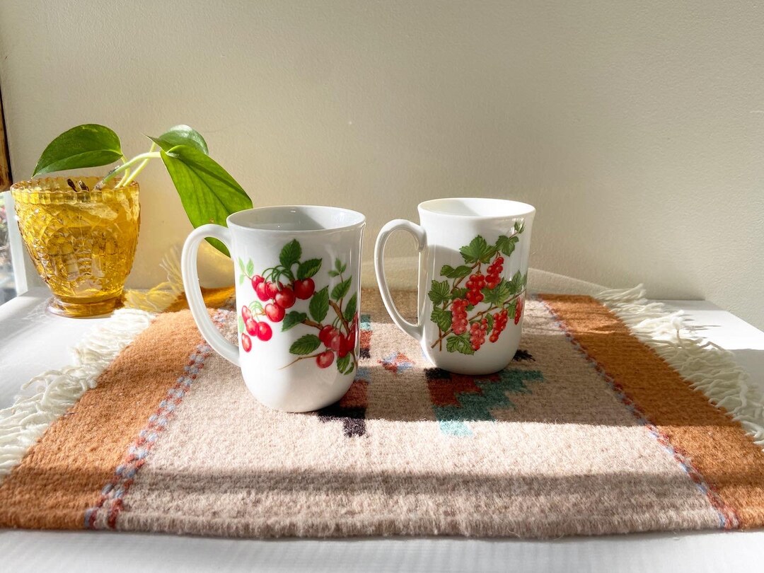 Berry Cerise Anglaise Mugs Collection - Made by Seymour Mann Inc. - Etsy