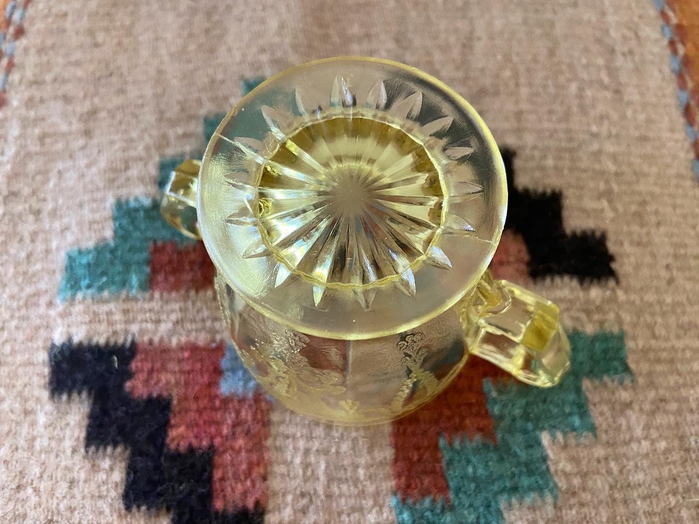 Anchor Hocking Depression Glass Yellow Sugar Bowl - Cameo Pattern - Etsy
