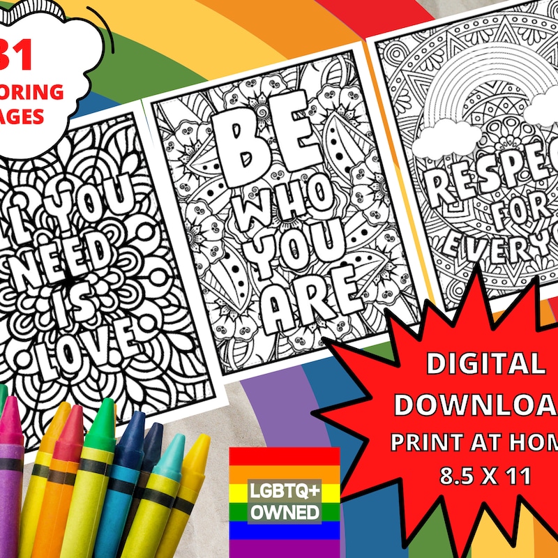 Lgbtq Coloring Pages - Etsy