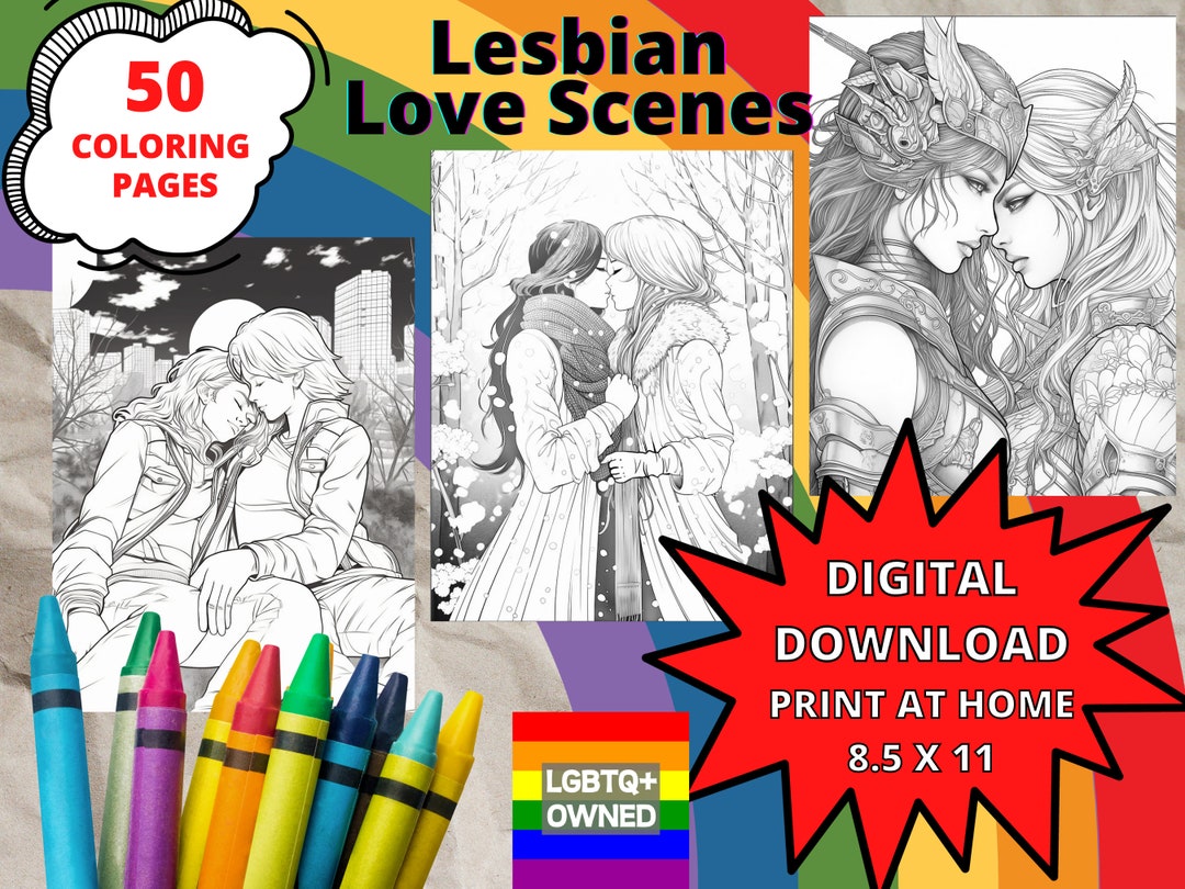 Lesbian Coloring Pages Digital Download Lesbian Coloring Book 50 ...