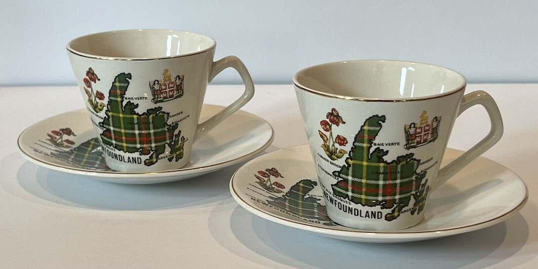 Vintage Lot of 4 Lord Nelson Pottery Tartan Newfoundland Porcelain Cups ...