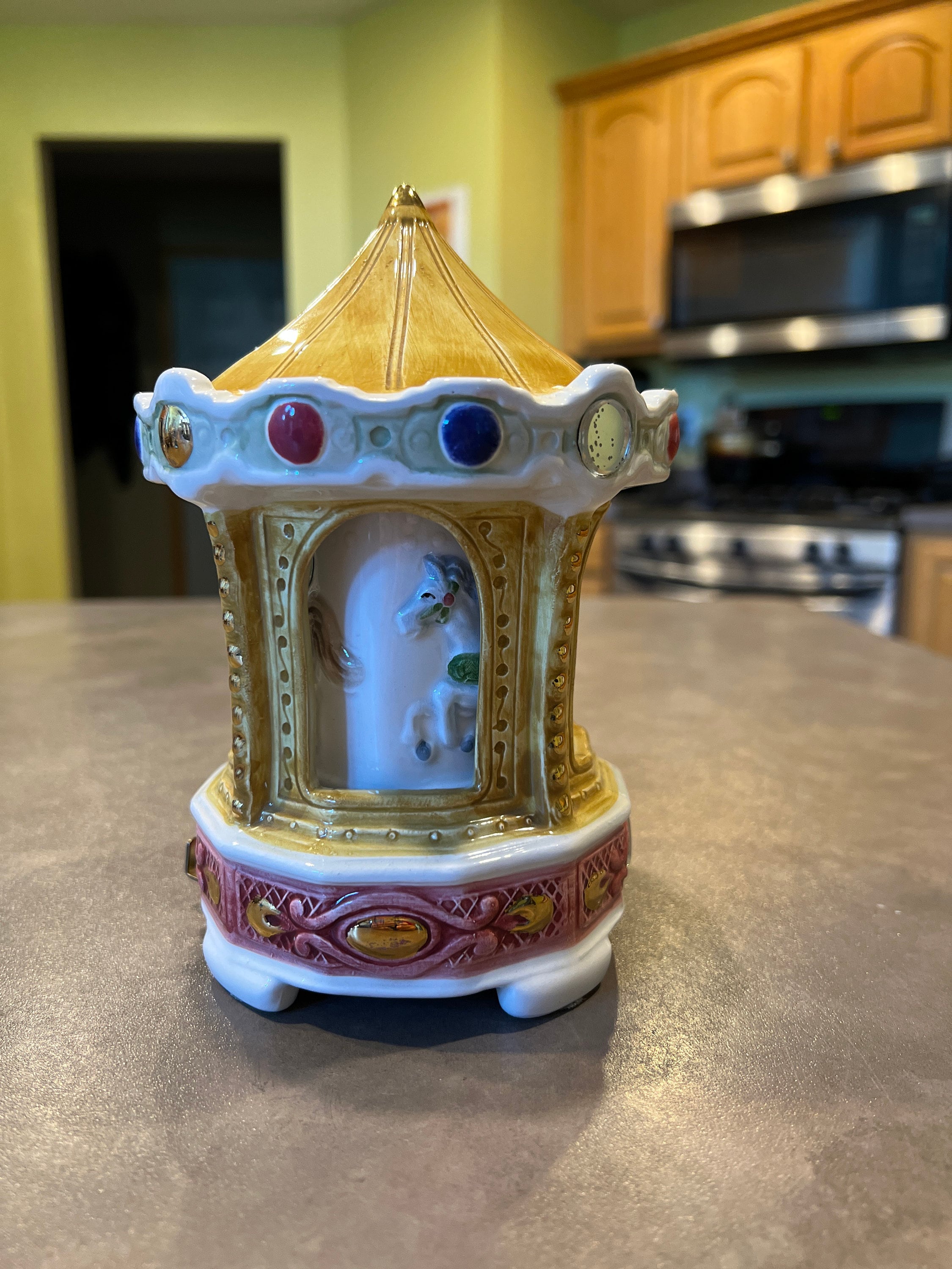 Vintage Schmid Musical Collectibles Carousel Waltz Porcelain Rotating ...