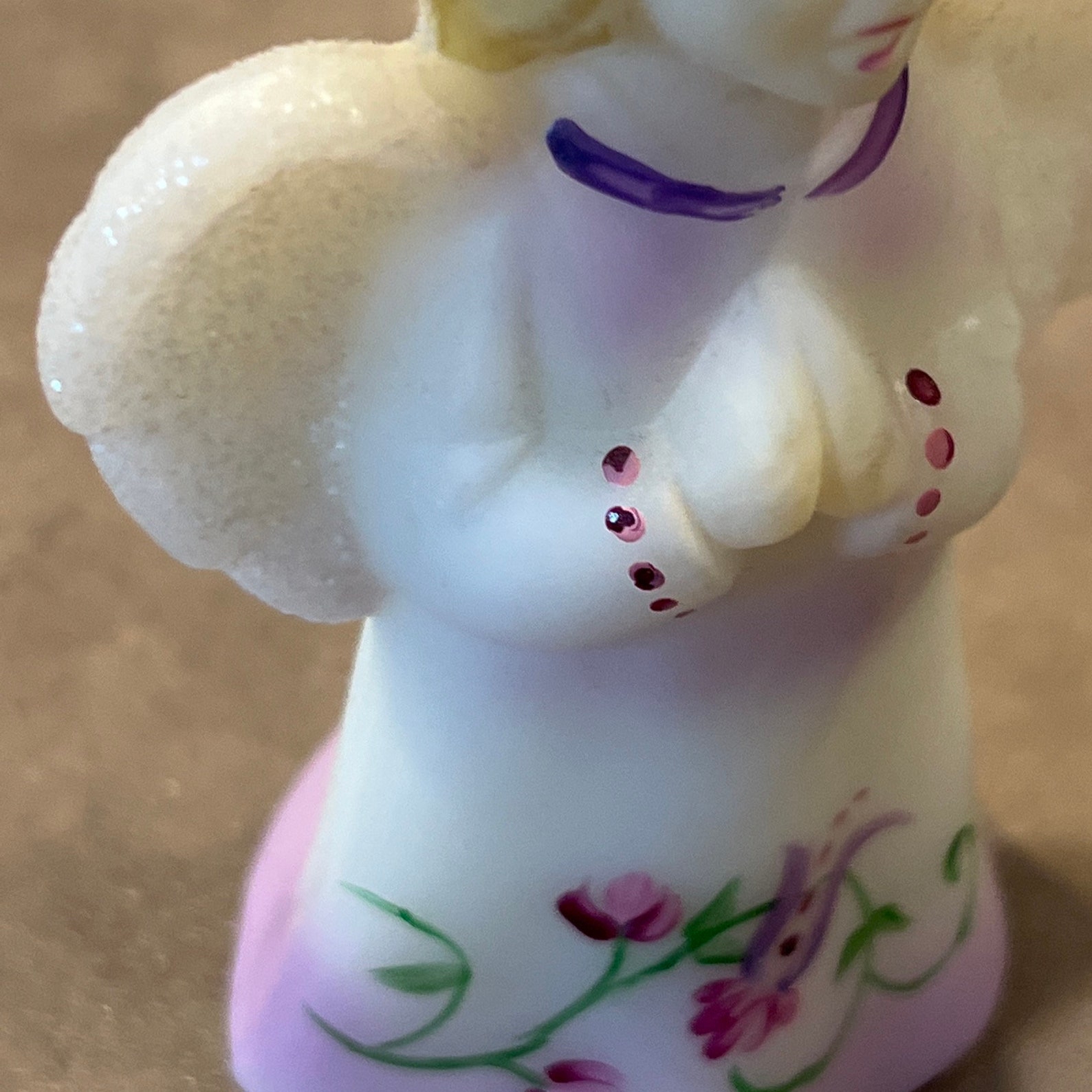 Vintage Fenton Glass Custard Satin Angel Hand Painted Signed - Etsy