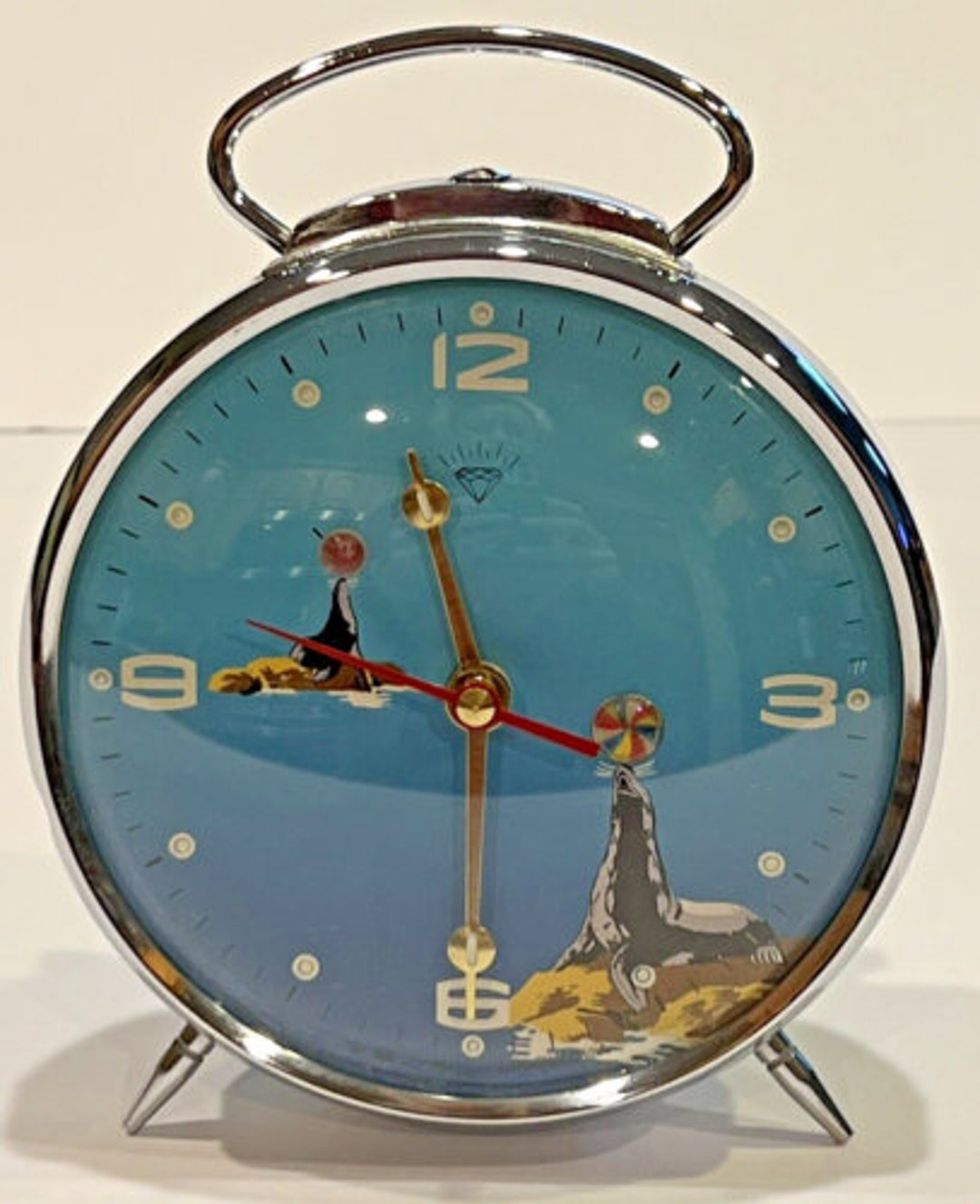 Vintage Shanghai China Diamond Animated Seal Alarm Clock Ball Circus ...