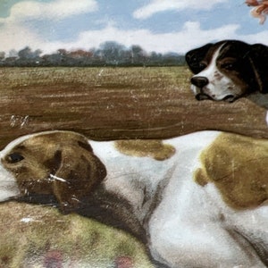 Antique RK Beck German Hand Painted Pointers Retrieving Hunting Dogs ...