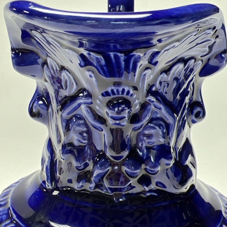 Vintage Cobalt Blue Ceramic Pottery Greek Mythology Zeuss Poseidon ...